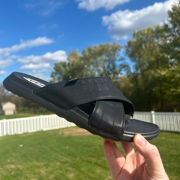Hey Dude | Shoes | Hey Dude Christi Criss Cross Black Slides Flat ...